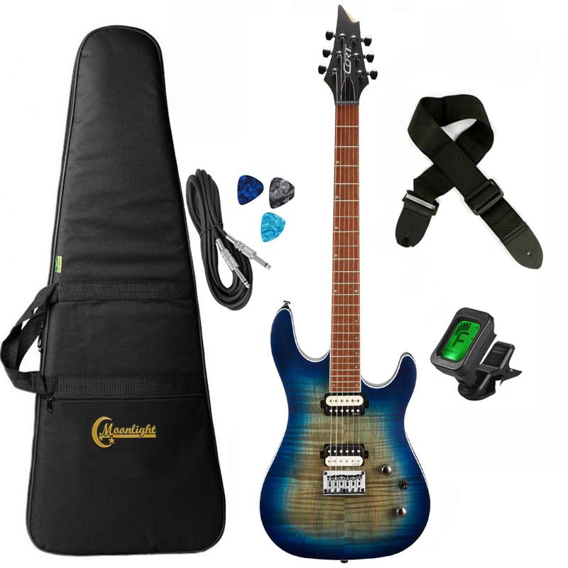 Kit Guitarra Cort KX300 OPCB Open Pore Cobalt Burst Captação Emg com ...