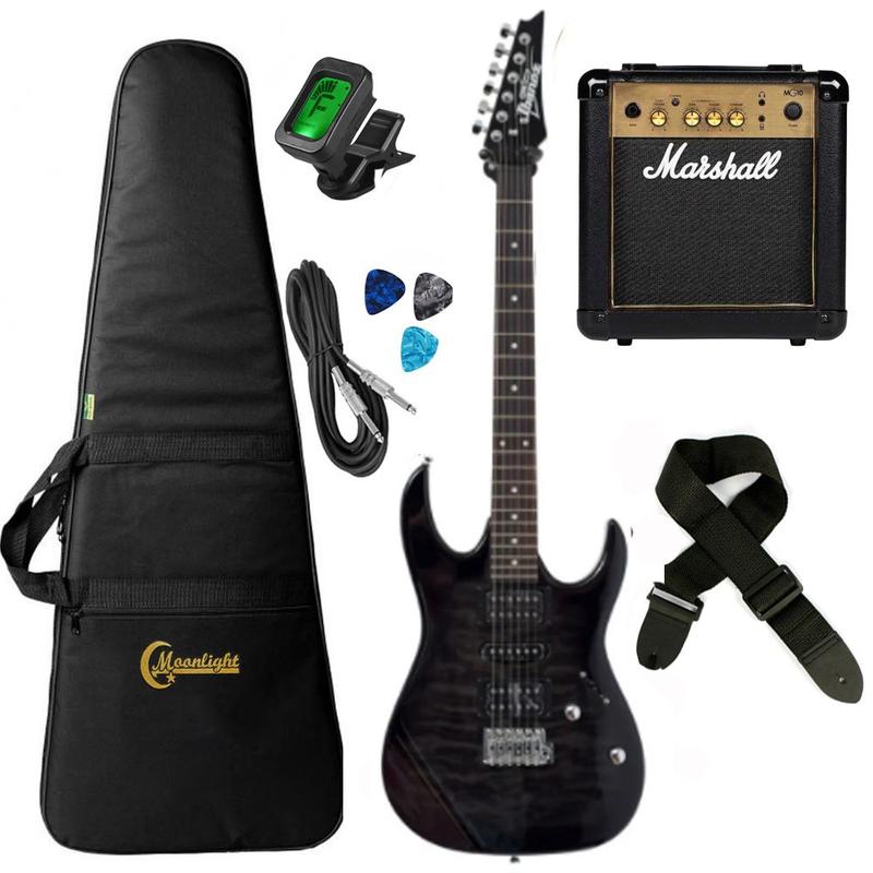 Kit Guitarra Ibanez GRX70 Gio c/ Amplificador Marshall, Afinador, Bag ...