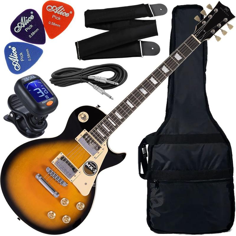 Kit Guitarra Les Paul Strike Michael Gm750n VS Vintage Sunburst Gx01 ...