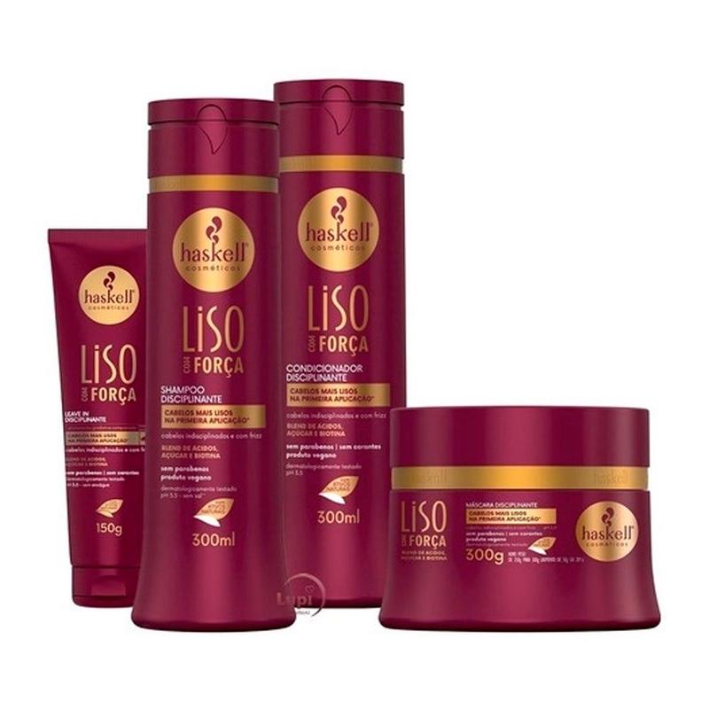 Kit Haskell LISO COM FORÇA Completo P CABELO LISO SEM FORM0L - Haskell ...