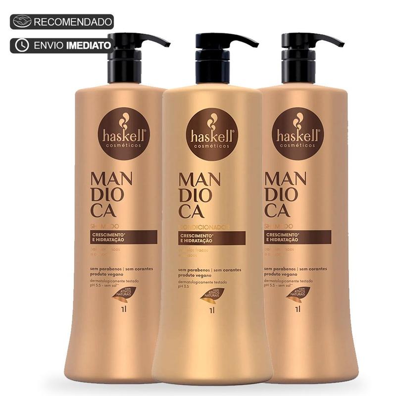 Kit Haskell Mandioca 2 Shampoos Litro Condicionador 1 Litro - Kit Shampoo e Condicionador ...