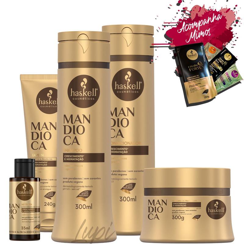 Kit Haskell Mandioca Sh + Cond Mascara Leave In Nectavita - Kit de Tratamento para Cabelos ...