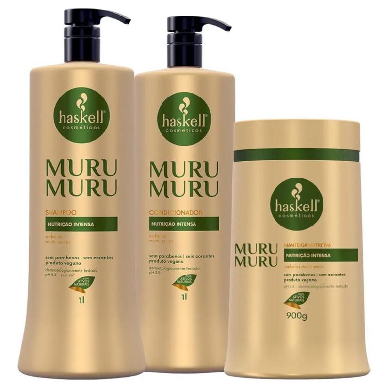 Kit Haskell Murumuru Shampoo 1 Litro 1 Condicionador 1 Litro 1 Mascara 900ML - Kit Shampoo e ...