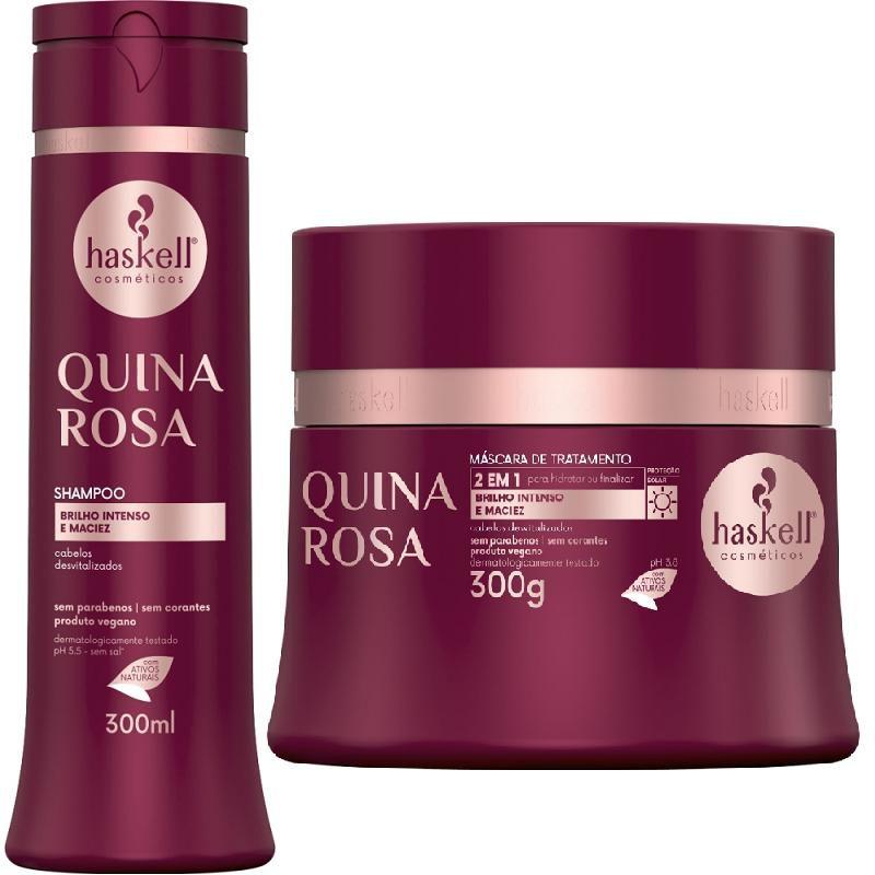 Kit Haskell Quina Rosa Shampoo 300ML + 1 Mascara 300ML - Kit Shampoo e Condicionador - Magazine ...