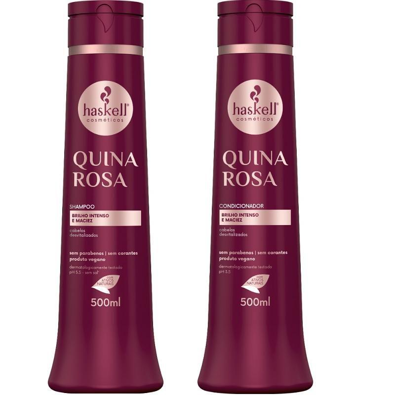 Kit Haskell Quina Rosa Shampoo 500ML + 1 Condicionador 500ML - Kit Shampoo e Condicionador ...