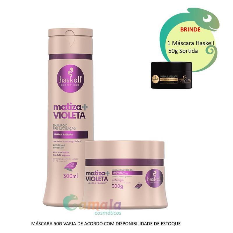 Kit Haskell Shampoo e Masc Matiza Mais Violeta 300ml - Shampoo ...