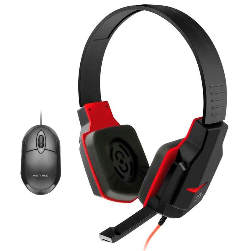 Kit Headset Gamer Microfone Fone De Ouvido P2 Flexível Com Mouse Com Fio Usb Pequeno Básico Leve ...