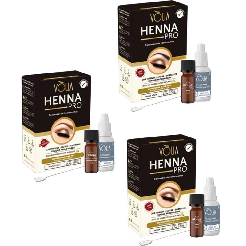Kit henna para sobrancelhas loiro castanho claro preto vólia - Tinta e ...