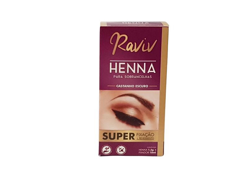 Kit Henna Sobrancelha Profissional Raviv 1.5g e 10ml Fixador Escolha a ...