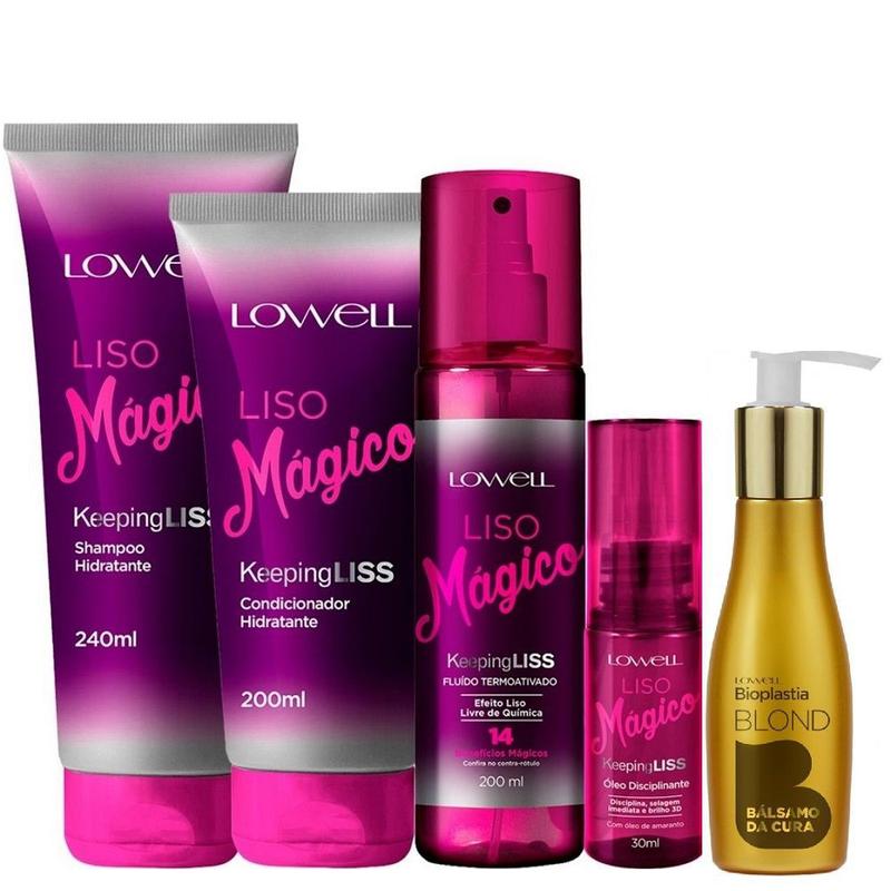 Kit Hidratante Liso Mágico Keeping Liss e Fluido Reconstrutor Balsamo ...