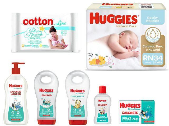 KIt Higiene Huggies com fralda Natural Care 34 und - Fralda Descartável ...