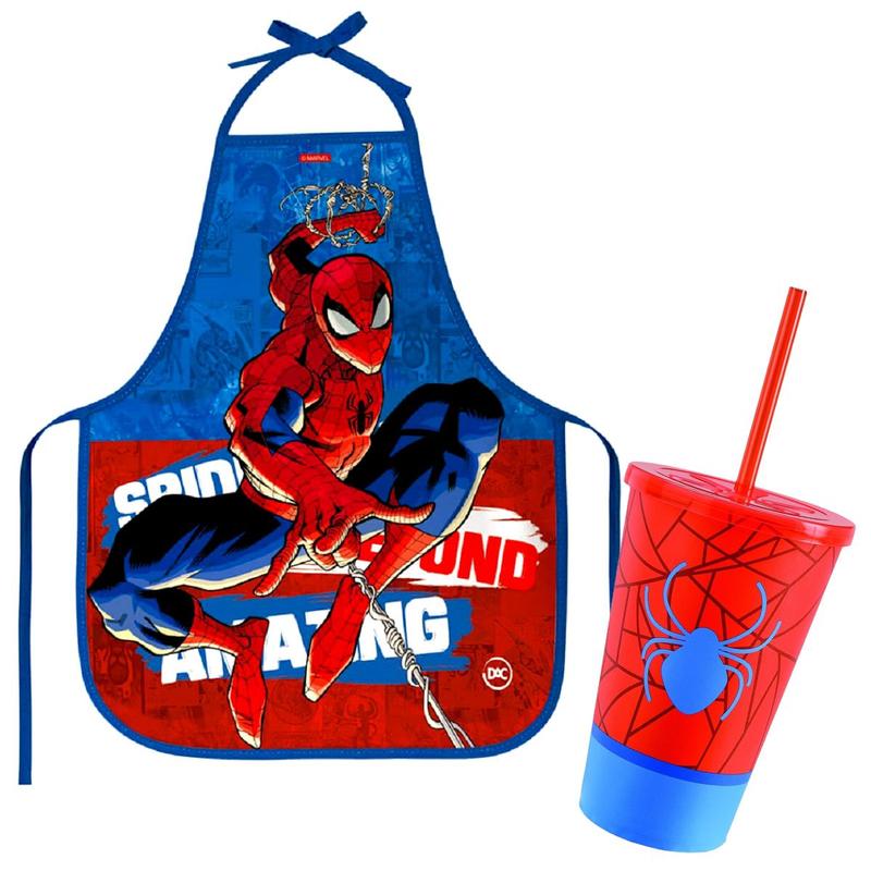 Kit Homem Aranha Copo E Avental Infantil Personalizado - Usual ...