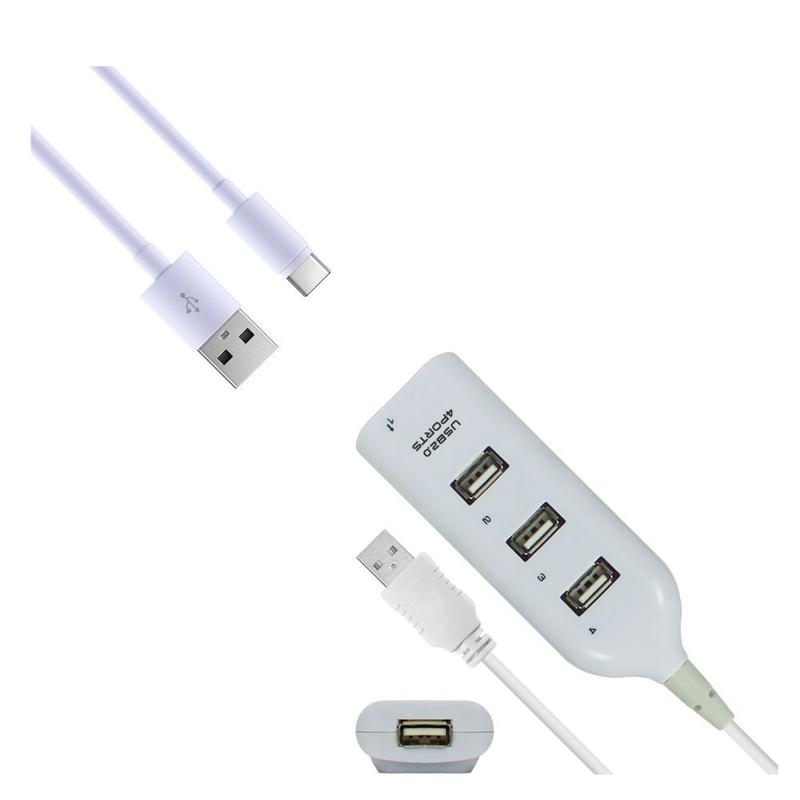 Kit Hub USB com 4 Entradas + Cabo USB Tipo C 1,5 metros - MBTech - Cabo ...