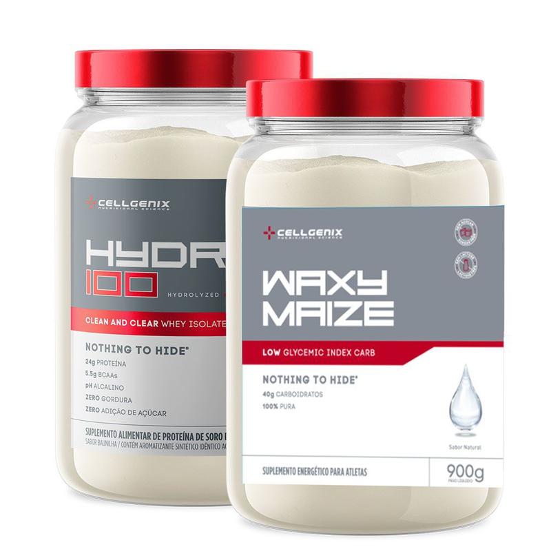 Kit Hydro 100 Whey Iso 900gr + Waxy Maize 900gr - Cellgenix - Whey ...