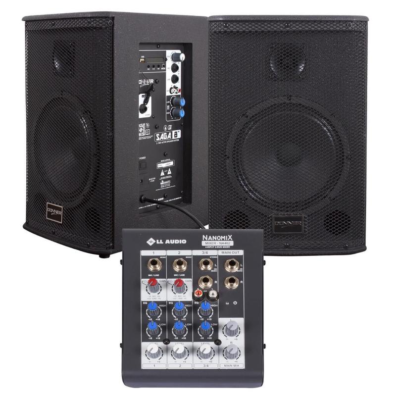 Kit Igreja Caixa de Som LL Audio Donner Saga 8 Ativa e Passiva 225W Usb Fm BT LL Áudio Na402 ...