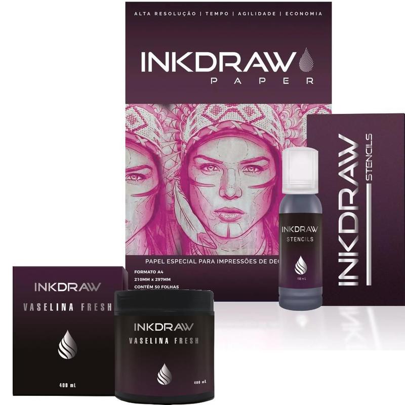 Kit INKDRAW Stencil + INKDRAW Paper + INKDRAW Vaselina - Ink Draw - Kit ...