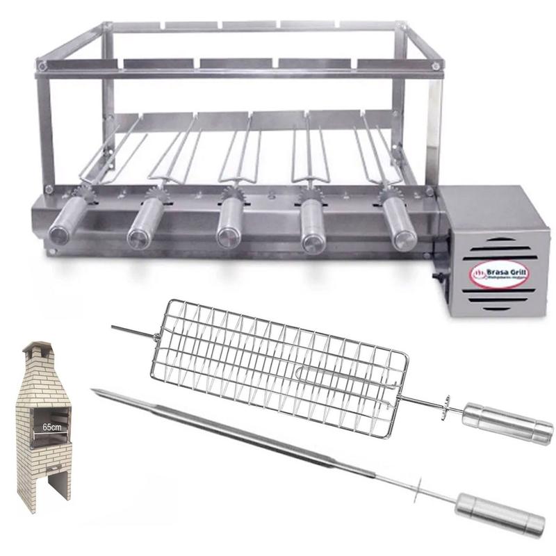 Kit Inox 5 Espetos p/ Churrasqueira Pré Moldadas 65cm - Brasa Grill ...