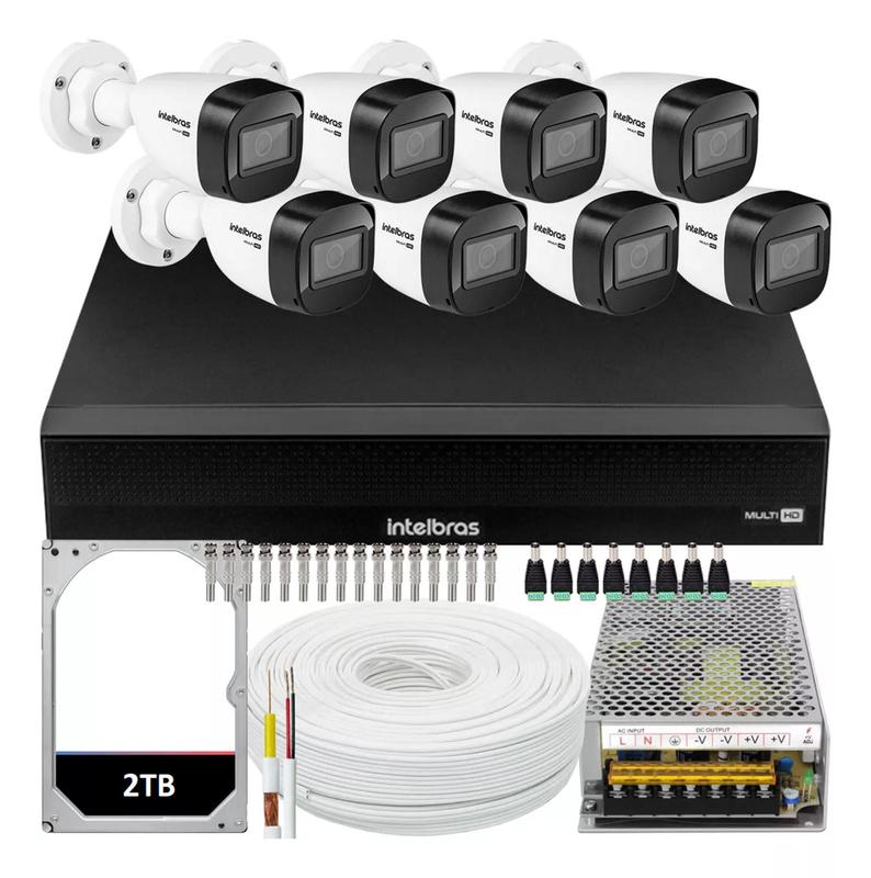 Kit Intelbras 8 Câmeras Vhd 1130 30m Dvr De 16 Canais 1016c com hd 2tb ...