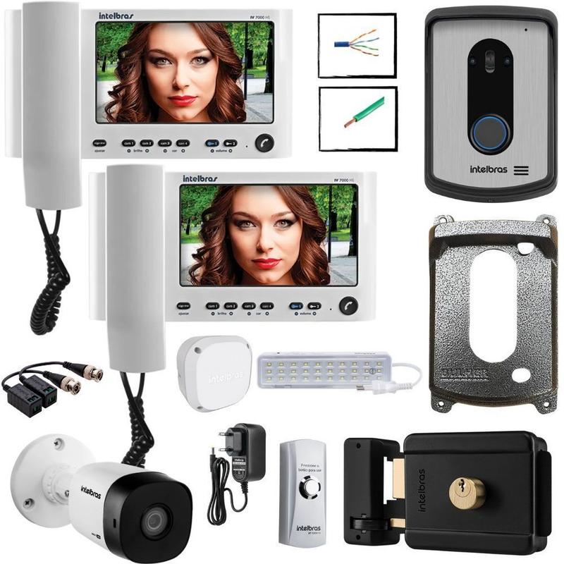 Kit Interfone Camera IV 7010 Intelbras Completo Acessórios 2 ...