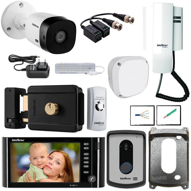 Kit Interfone Camera IV7010HF Intelbras extensão e Fechadura ...
