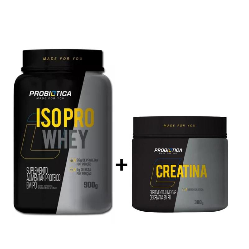 Kit Iso Whey + Creatina 300g Monoidratada Pura Probiótica - Kit de ...