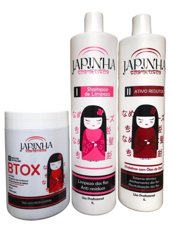 Kit Japinha Shampoo + Progressiva Óleo Ojon 1 litro + Btox 1 Kg - Kit ...
