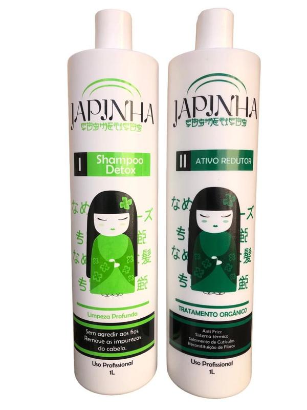 Kit Japinha Shampoo + Progressiva Óleo Orgânico 1 Litro Alinhamento de ...