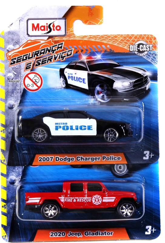 Kit Jeep Gladiator Fire Rescue Dodge Charger Police Maisto - Carrinhos ...