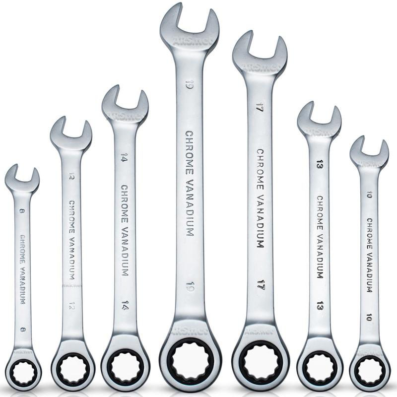 Kit Jogo De Chaves Combinadas Catraca 8 a 19mm Boca Estrela 7 Peças ...