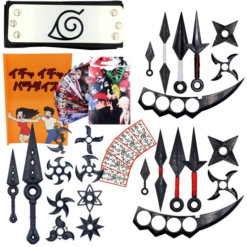 Kit Kakashi C/ Kunai Shuriquen Caderno Bandana + Baralho Geek - Point ...
