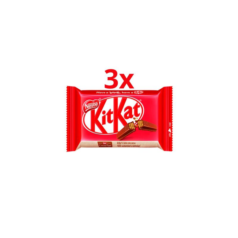 Kit Kat 41,5g Wafer Chocolate Ao Leite 3 Unidades - Nestle - Kit Kat ...