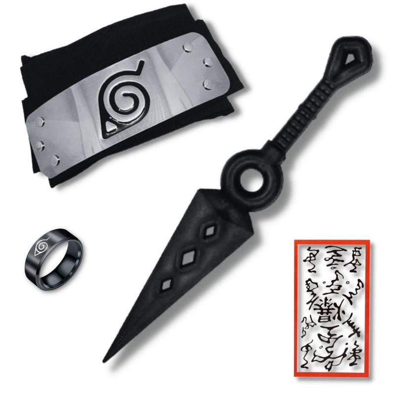 Kit Konoha - Bandana, Kunai, Papel Ninja e Anel Aldeia da Folha ...