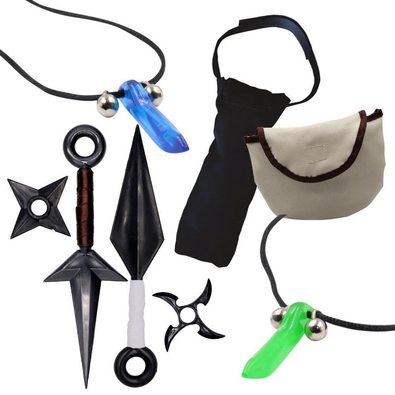 Kit Kunai Naruto Colar Tsunade Verde e Azul Fantasia Anime - Point ...