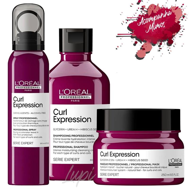 Kit L'Oréal Curl Expression 300ml - 3 Itens - Kit de Tratamento para ...