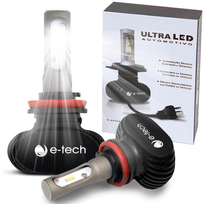 Kit Lampada Led Automotiva Ultra Led E-tech Encaixe H11 Efeito Xenon ...