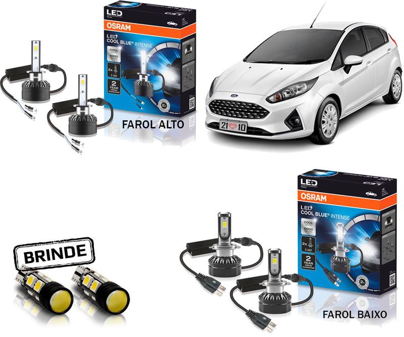 Kit Lampada Led Osram Farol New Fiesta 14 15 16 17 18 19 - Lâmpada para ...