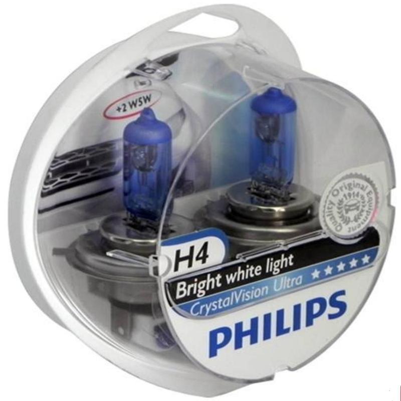 Kit Lâmpada Philips Crystal Vision Ultra H4 - Luz branca - Lâmpada ...