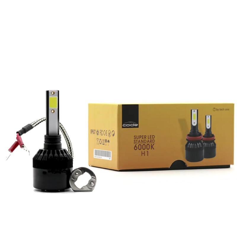 Kit Lampada Super Led Code Tech One 6000K Encaixe H1 12V Iluminação ...