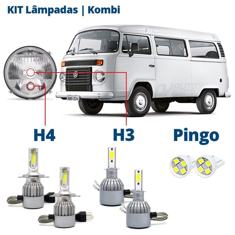 Kit Lâmpadas Kombi Todos os Anos Super Led C6 6000k 7200 Lumens Branca ...