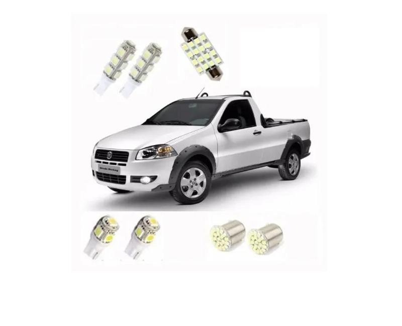 Kit Lâmpadas Led Fiat Strada Até 2013 Teto/Placa/Ré/Farolete - Blue ...