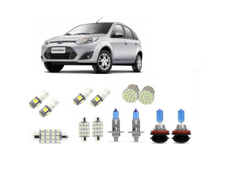 Kit Lâmpadas Led Ford Fiesta Rocam Hatch Sedan + Farol - Blue Lion ...