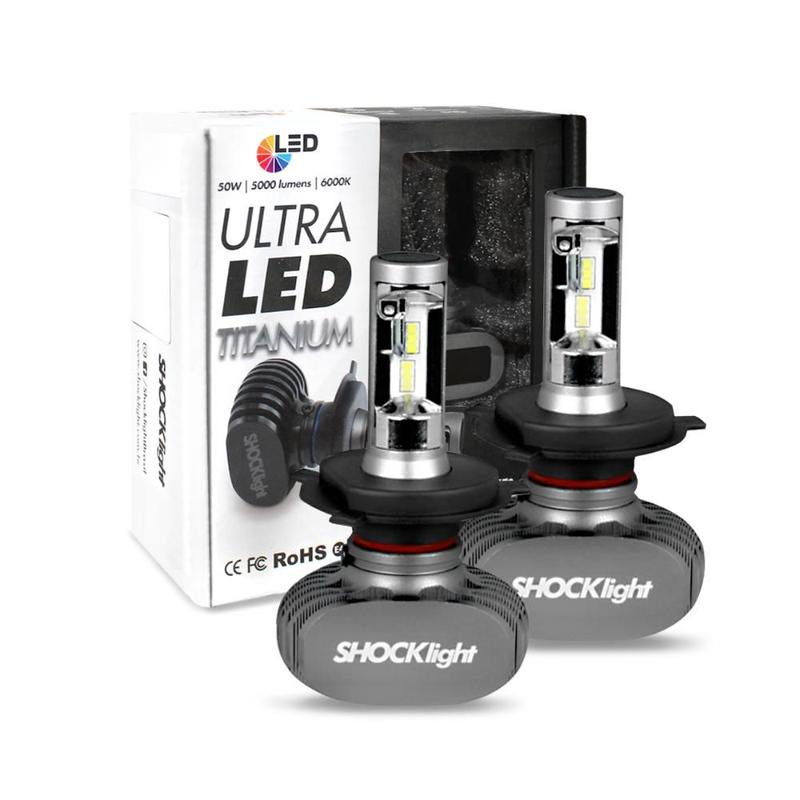 Kit Lâmpadas Ultra LED H4 Titanium 6000k Lumens 50w 12v - Shocklight ...