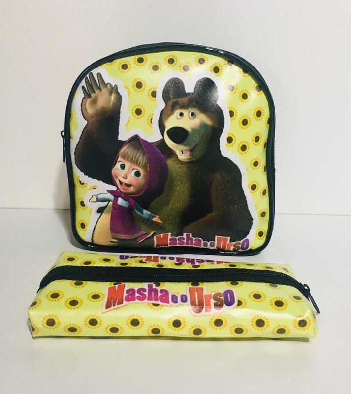 Kit Lancheira Masha e o Urso Com Estojo - Material Escolar - Magazine Luiza