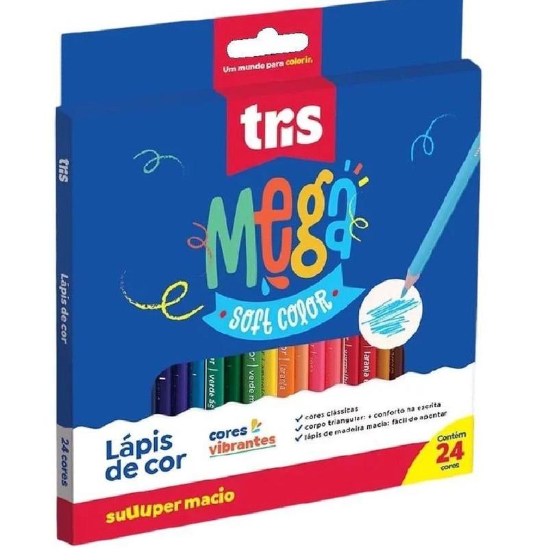 Kit Lapis Cor 24Cores Tris Mega Soft Color Super Marcio Original ...