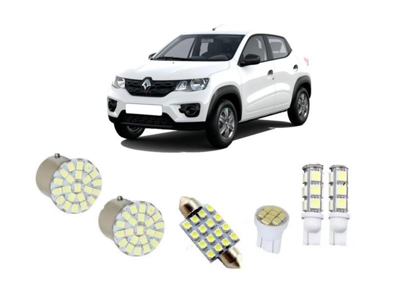 Kit Led Renault Kwid 2019 2018 2017 Farol Teto Placa Ré Leds - Blue ...