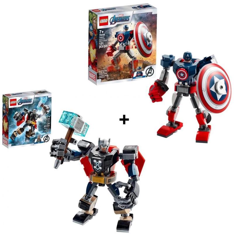 Kit Lego Robo Thor 139 Pecas + Lego Robo Capitao America 121 Pecas ...