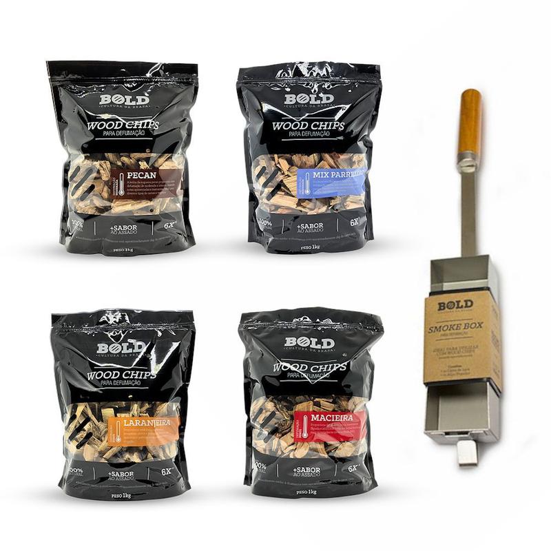 Kit Lenha Lasca Para Defumação 4 Kg + Smoke Box Inox C/ Alça - Bold ...