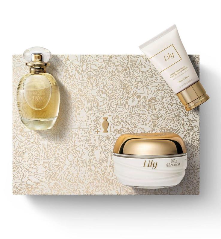 Kit Lily Tradicional Colônia + Hidratante Acetinado + Creme mãos Caixa ...