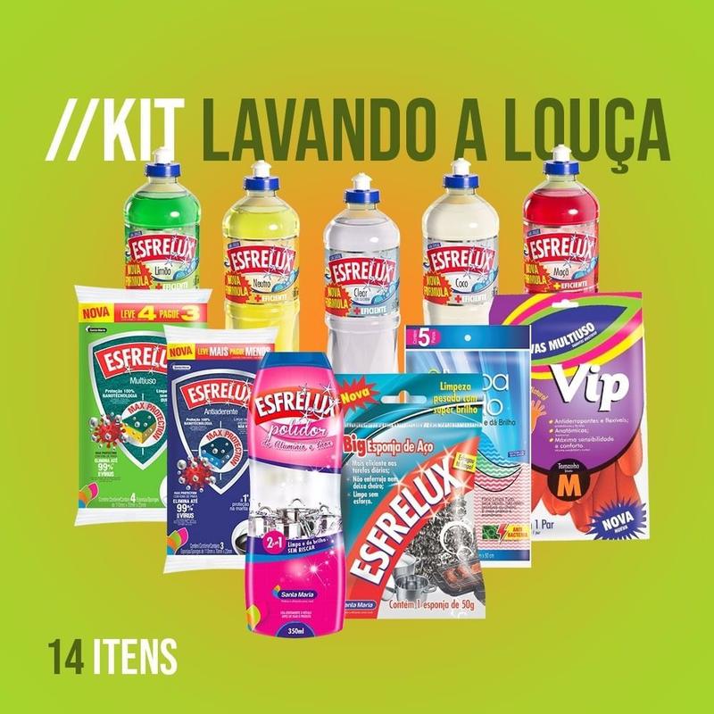 Kit Limpeza Lavando a Louça Santa Maria - Kit Produtos de Limpeza ...