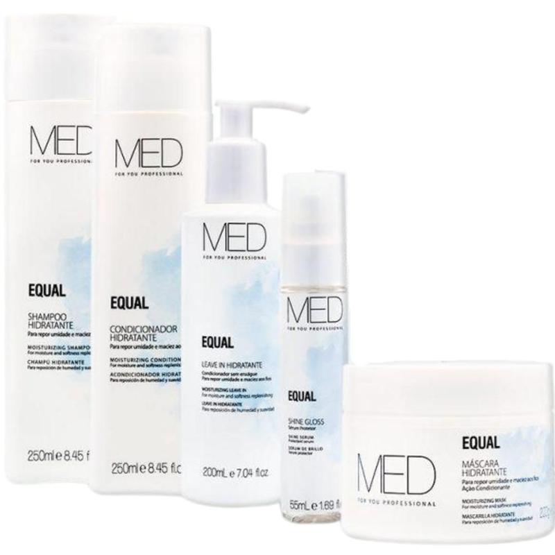 Kit LINHA EQUAL Shampoo, Condicionador, Máscara, Leave-in e Shine gloss ...